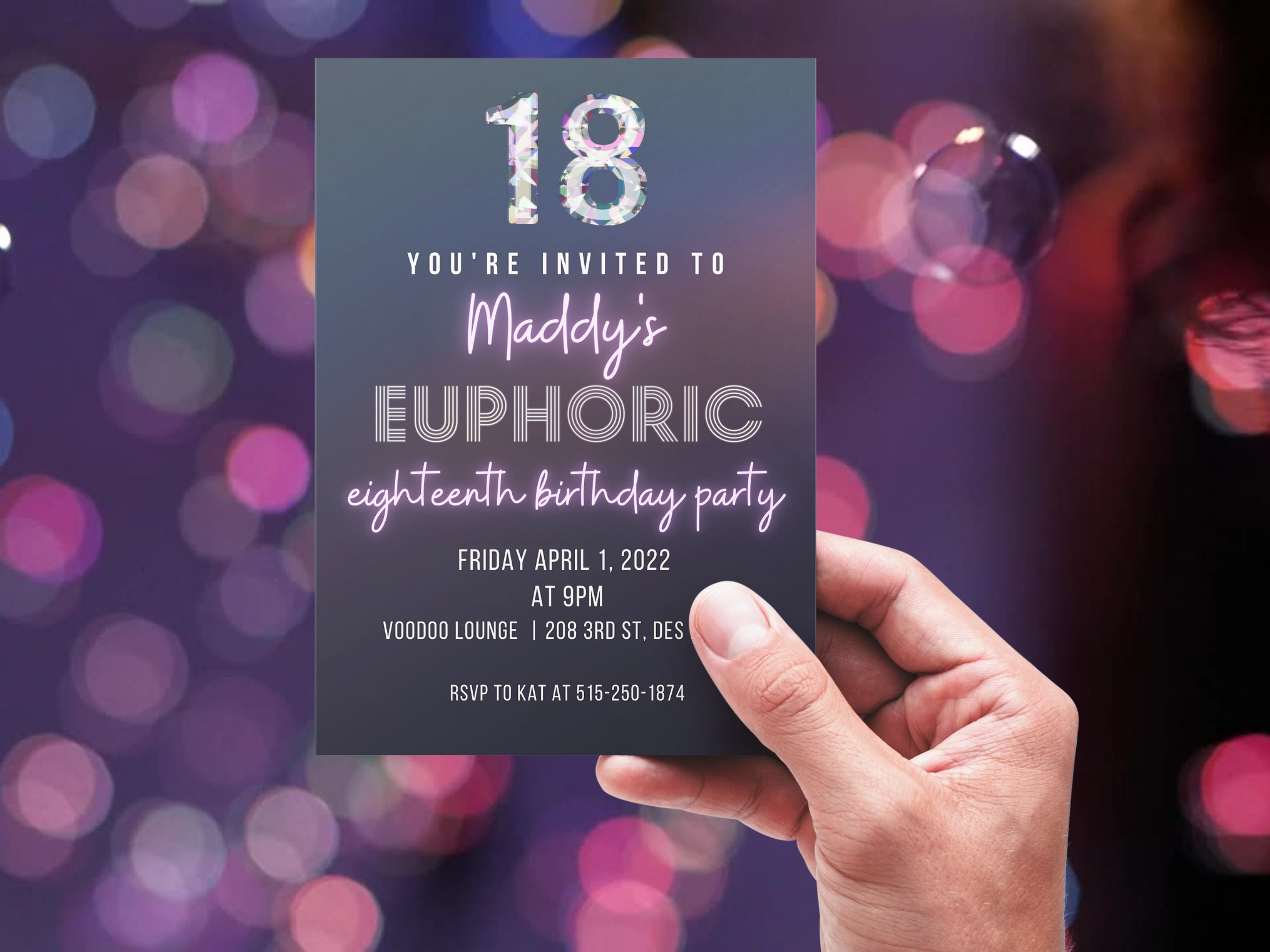 Euphoria 18 Birthday Invitation - Etsy Canada