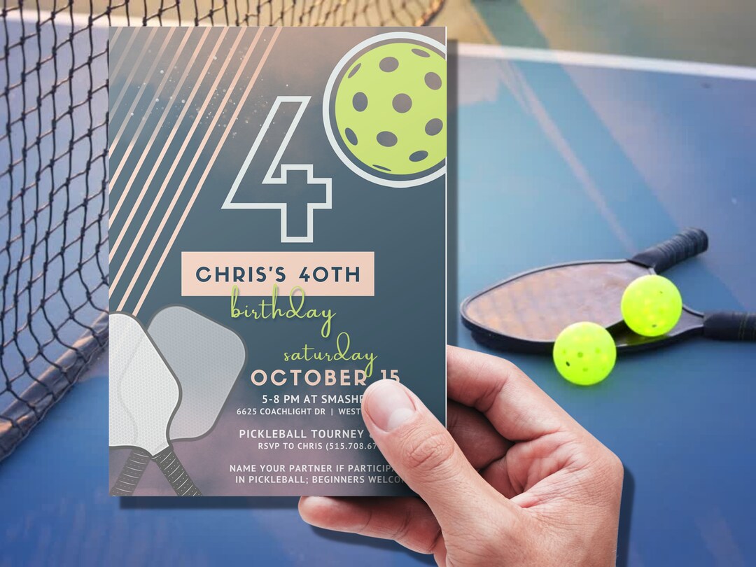 Pickleball Birthday Invitation - Etsy