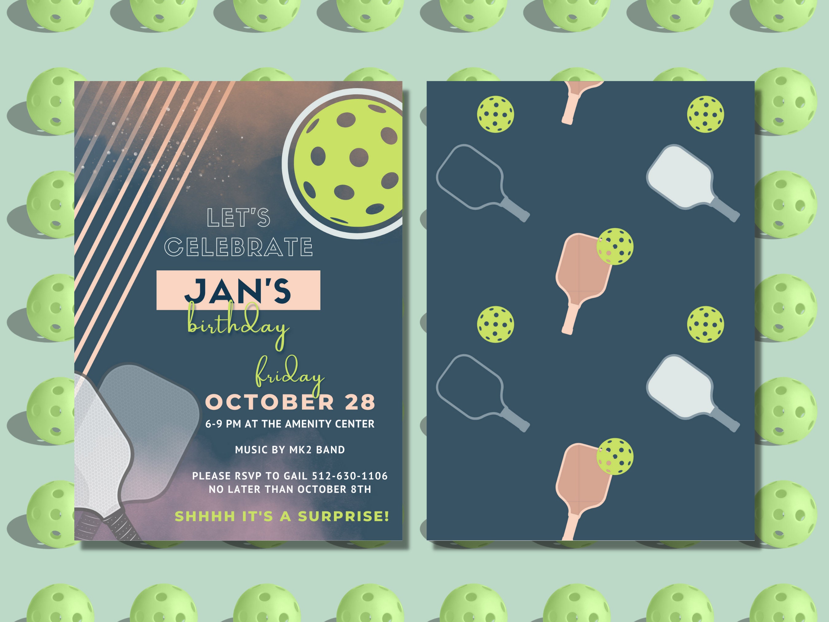 Pickleball Birthday Invitation - Etsy