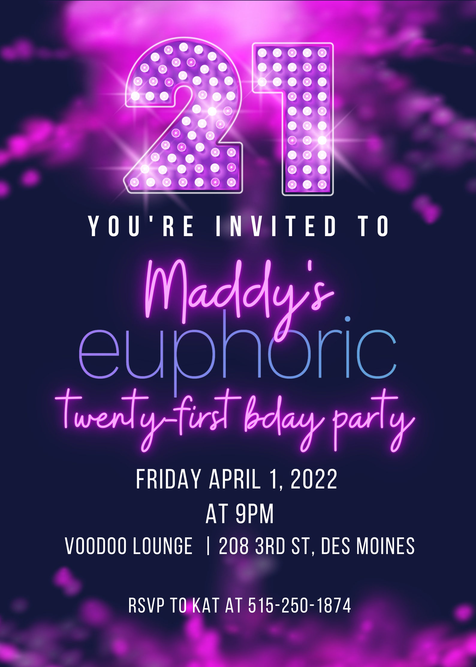 Euphoria 21 Birthday Party Invitation - Etsy