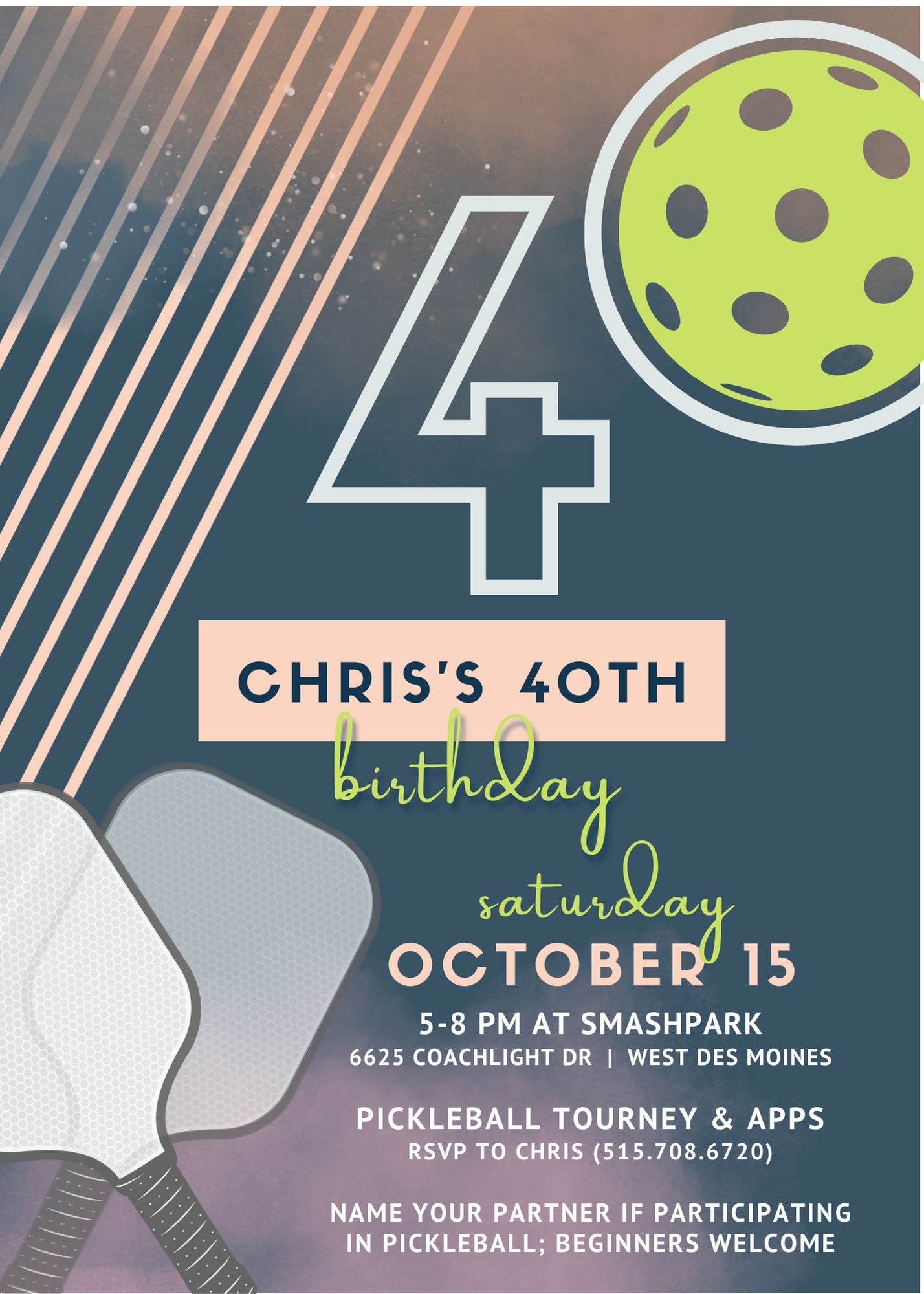 Pickleball Birthday Invitation - Etsy