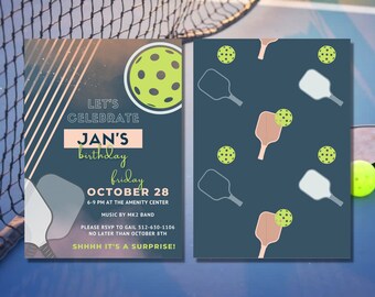 Pickleball Birthday Invitation - Etsy