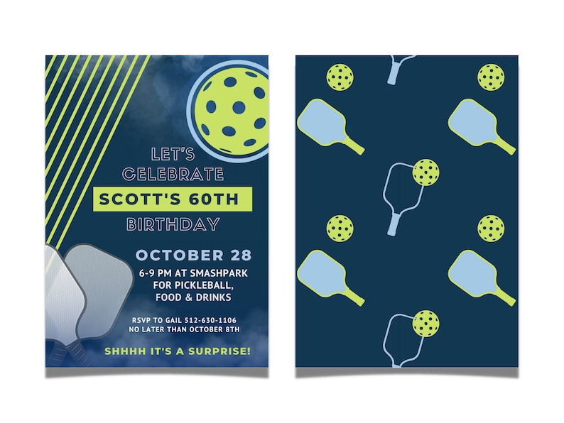 Pickleball Birthday Invitation - Etsy