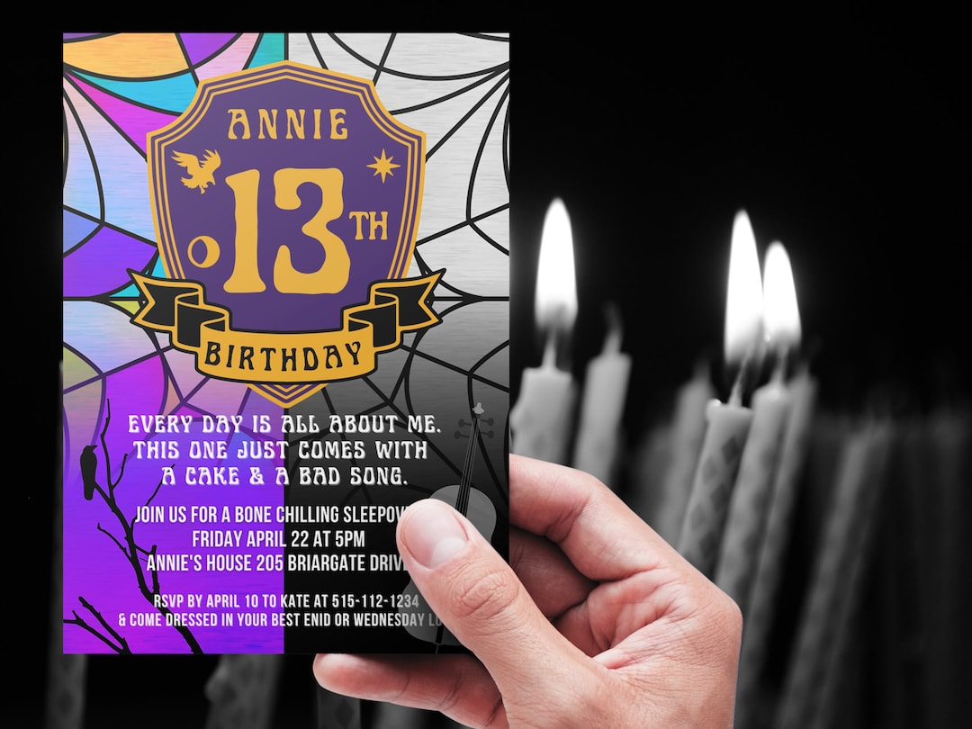 Wednesday Addams Birthday Invitation - Etsy