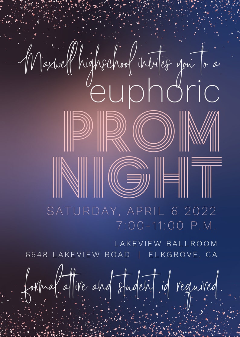 Euphoria Prom Invite and Ticket - Etsy
