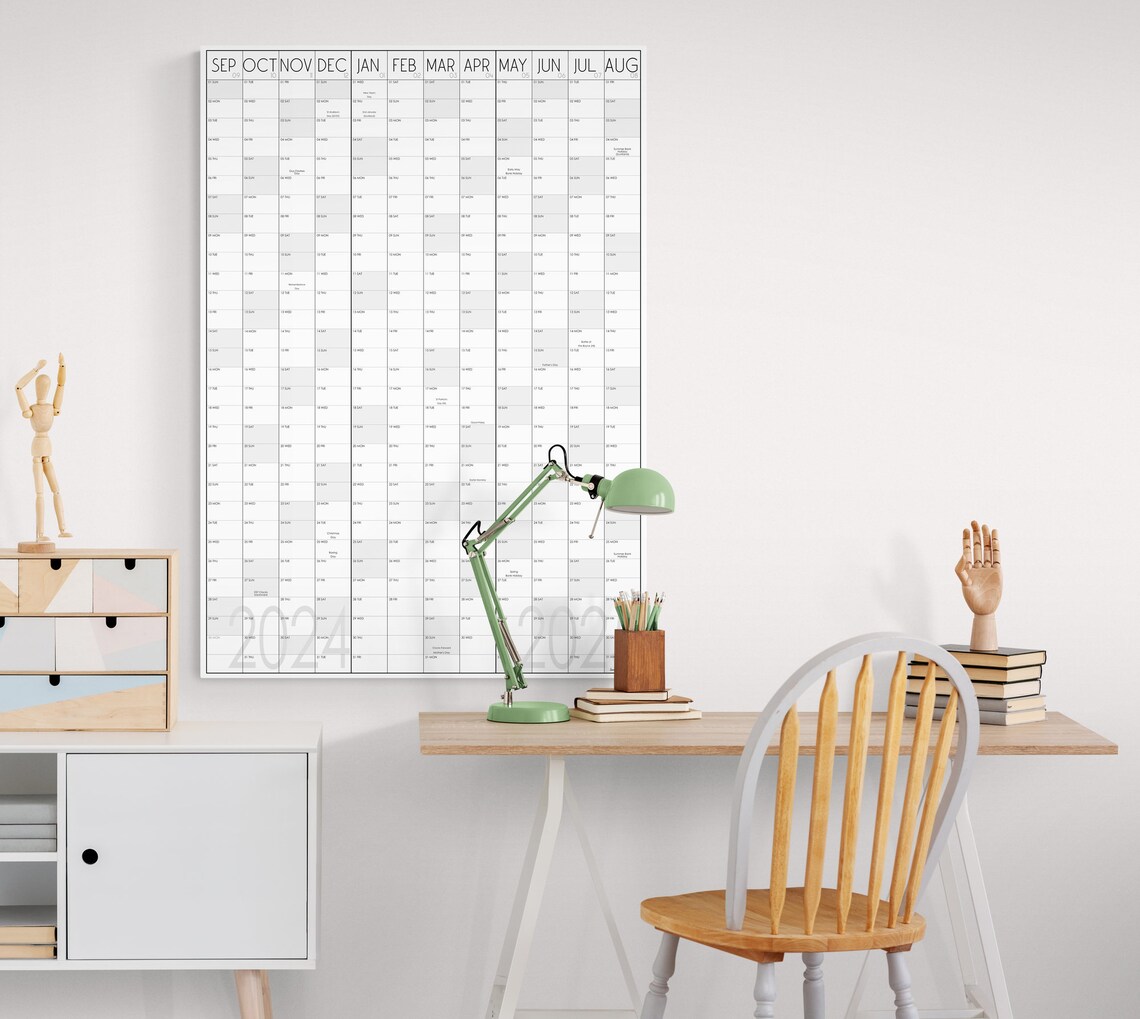 Extra Large Academic Calendar, Wall Planner 2024 to 2025, A0 Wall ...