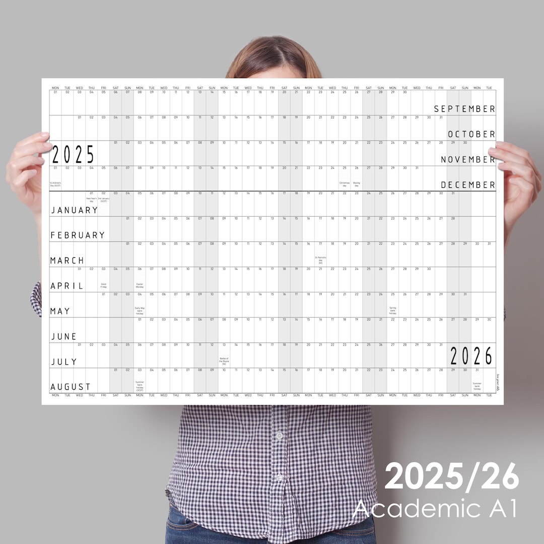 Academic Wall Planner, Planner 2025 to 2026, A0 Planner, A1 Planner ...