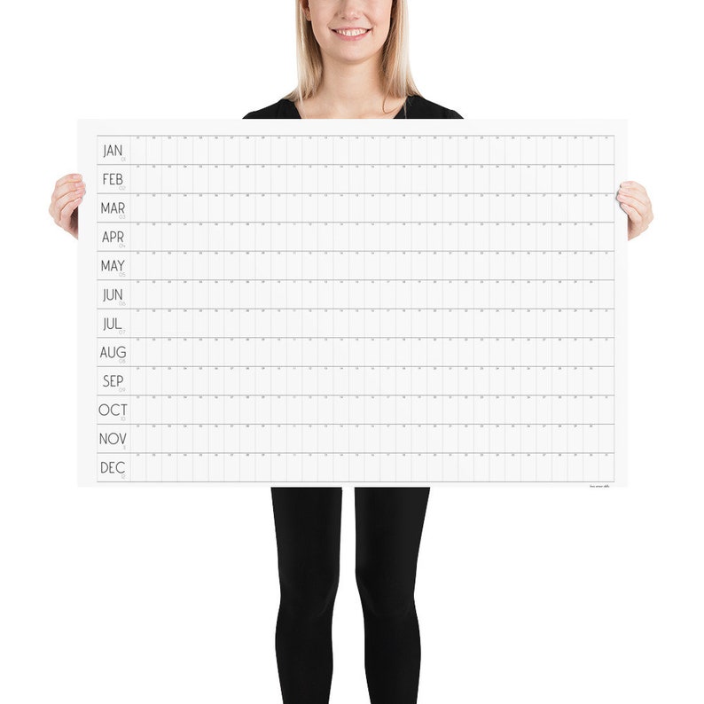 Any Year Calendar, Blank Calendar, Blank Paper Wall Planner, A0 Wall ...