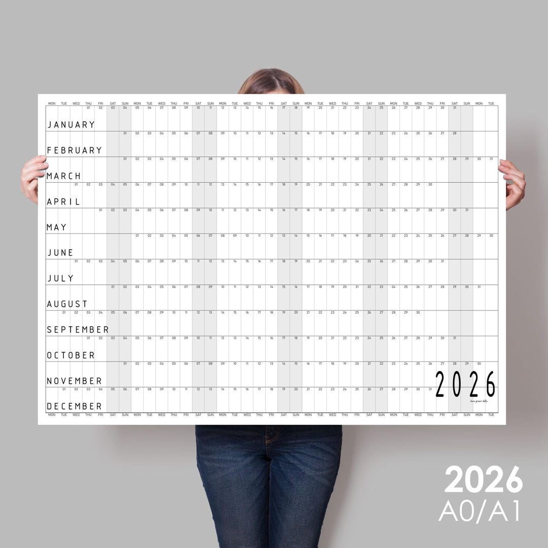 Giant Wall Planner 2026, Extra Large Wall Calendar, Minimalist Year ...