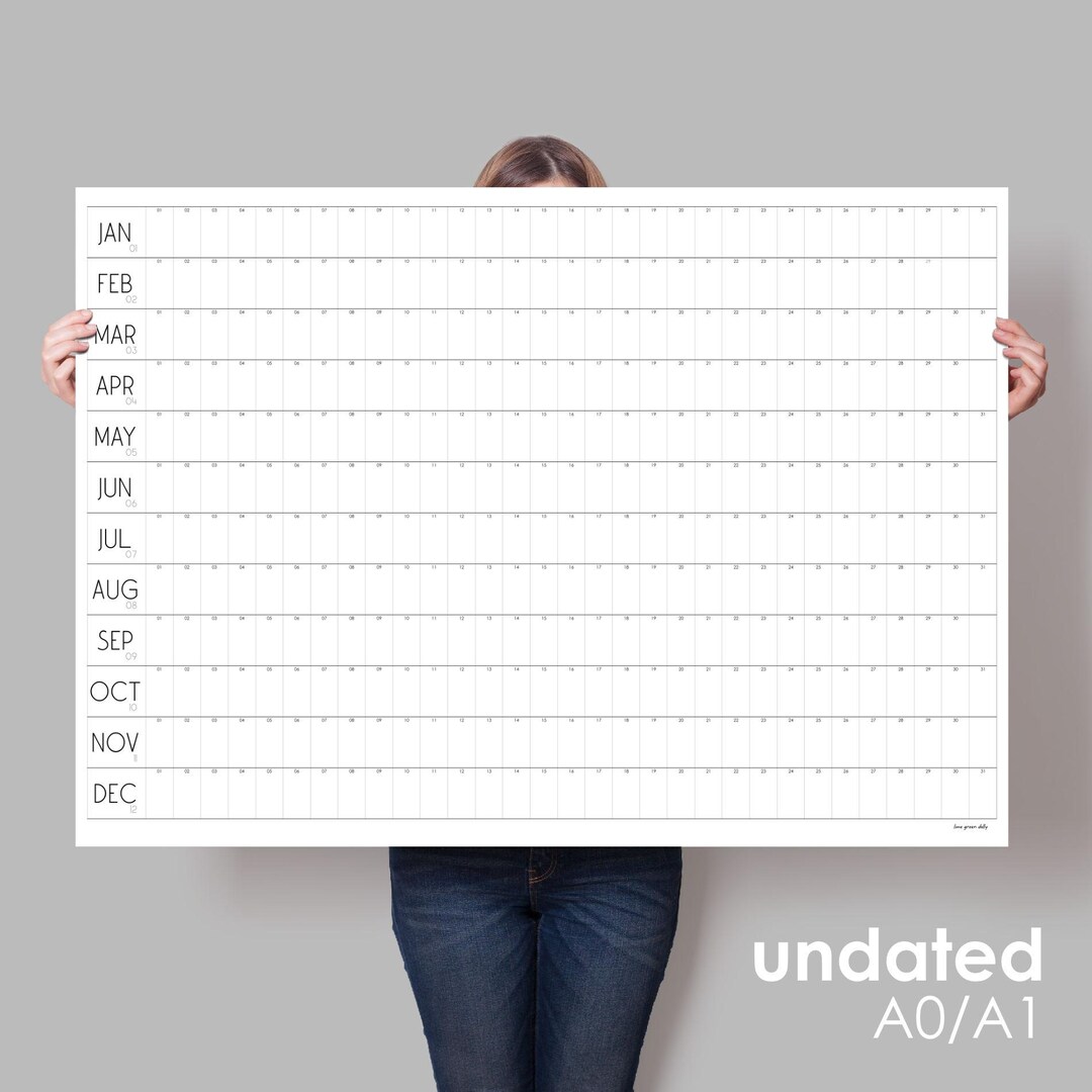Laminated Wall Planner, Dry Wipe Planner, Blank Wall Planner, Any Year ...