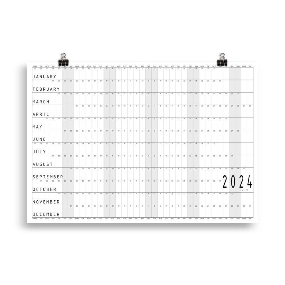 A0 Wall Planner, Giant 2024 Wall Calendar, Minimalist Wall Planner ...