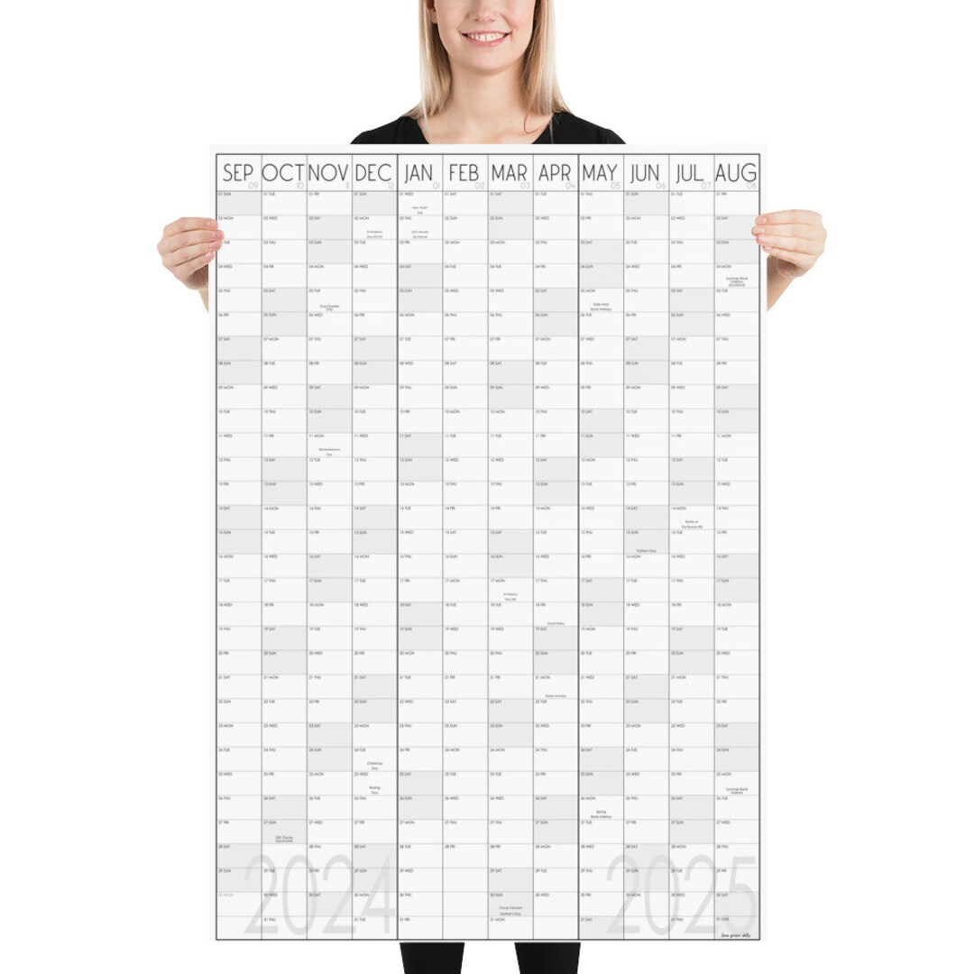 Extra Large Academic Calendar, Wall Planner 2024 to 2025, A0 Wall ...