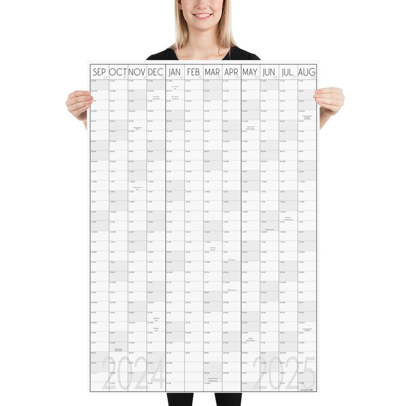 Extra Large Academic Calendar, Wall Planner 2024 to 2025, A0 Wall ...