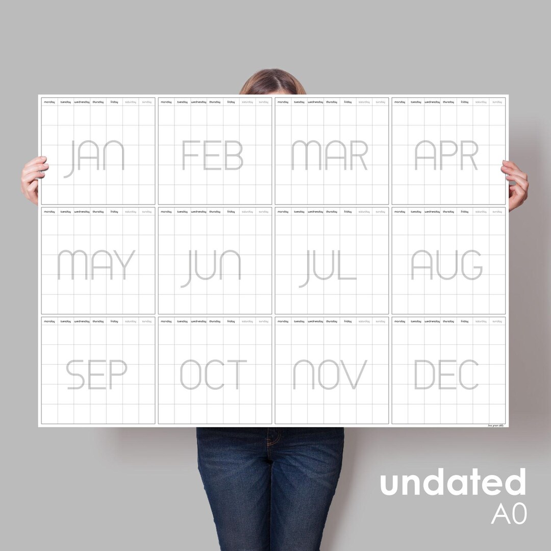 Giant One Page Calendar, A0 Paper Wall Planner, Annual Project Plan ...