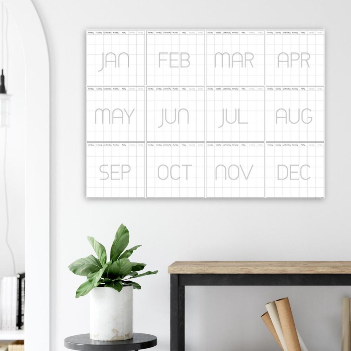 Giant One Page Calendar, A0 Paper Wall Planner, Annual Project Plan ...
