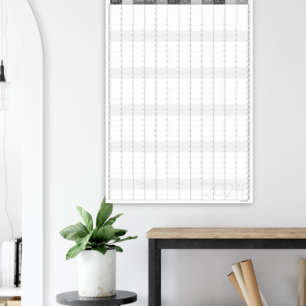 A0 Wall Planner, Giant 2024 Wall Calendar, Minimalist Wall Planner ...