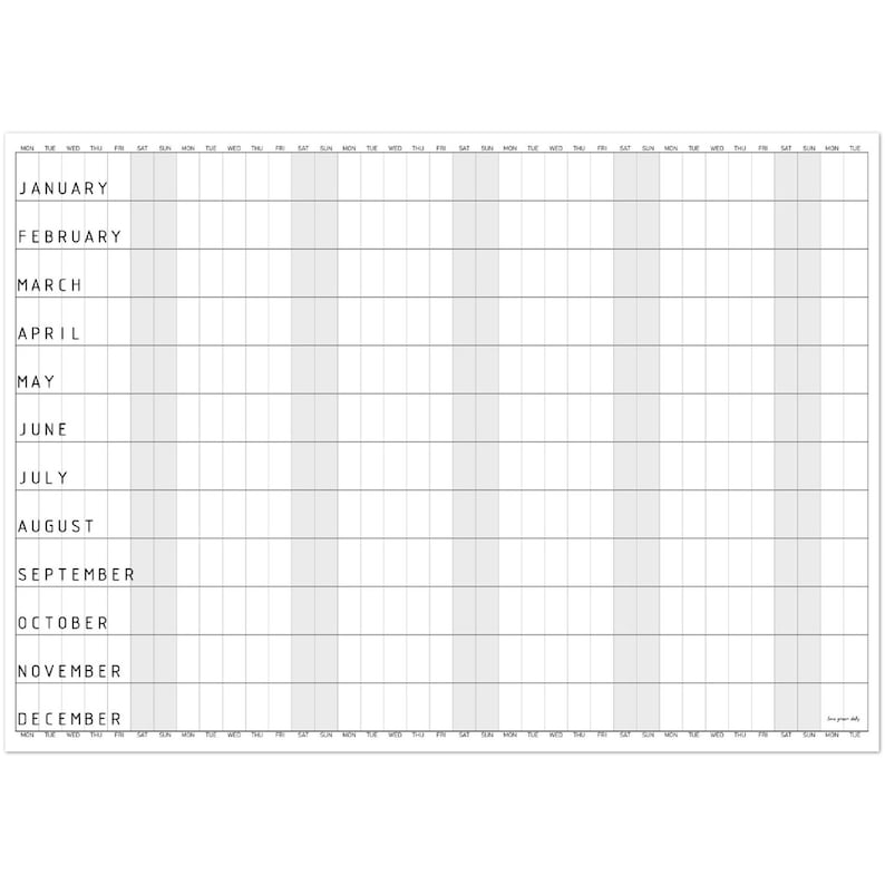 Giant Any Year Wall Planner, Blank A0/A1 Calendar, Extra Large ...