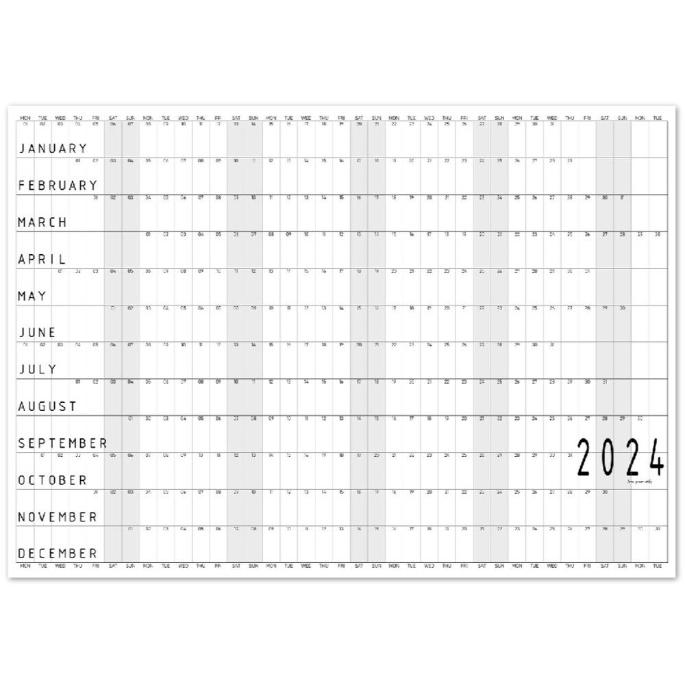 A0 Wall Planner, Giant 2024 Wall Calendar, Minimalist Wall Planner ...