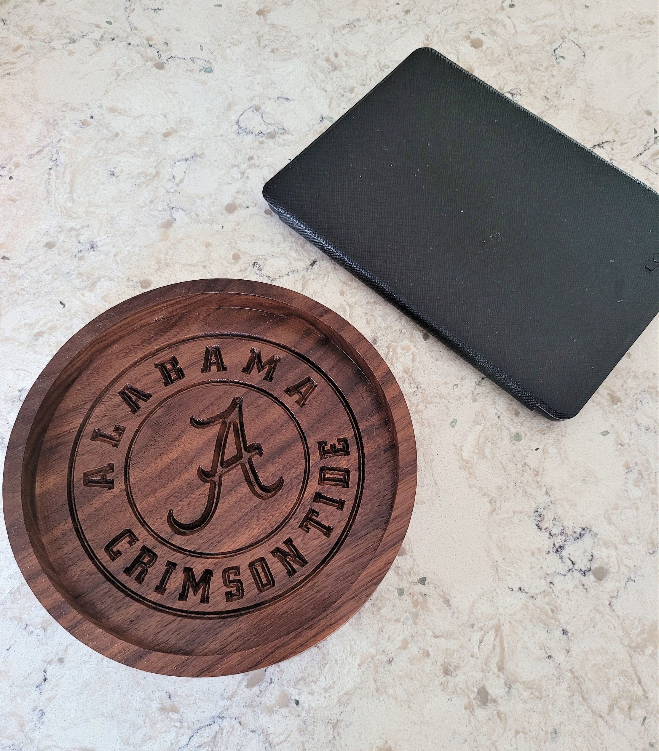 Alabama Catch Tray - Crimson Tide Engraved Walnut Wood Valet - Keys ...