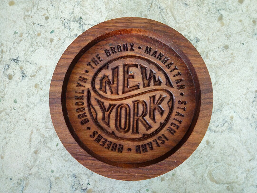 New York Engraved Walnut Wood Catch Tray, Valet - Keys, Coins, Jewelry ...
