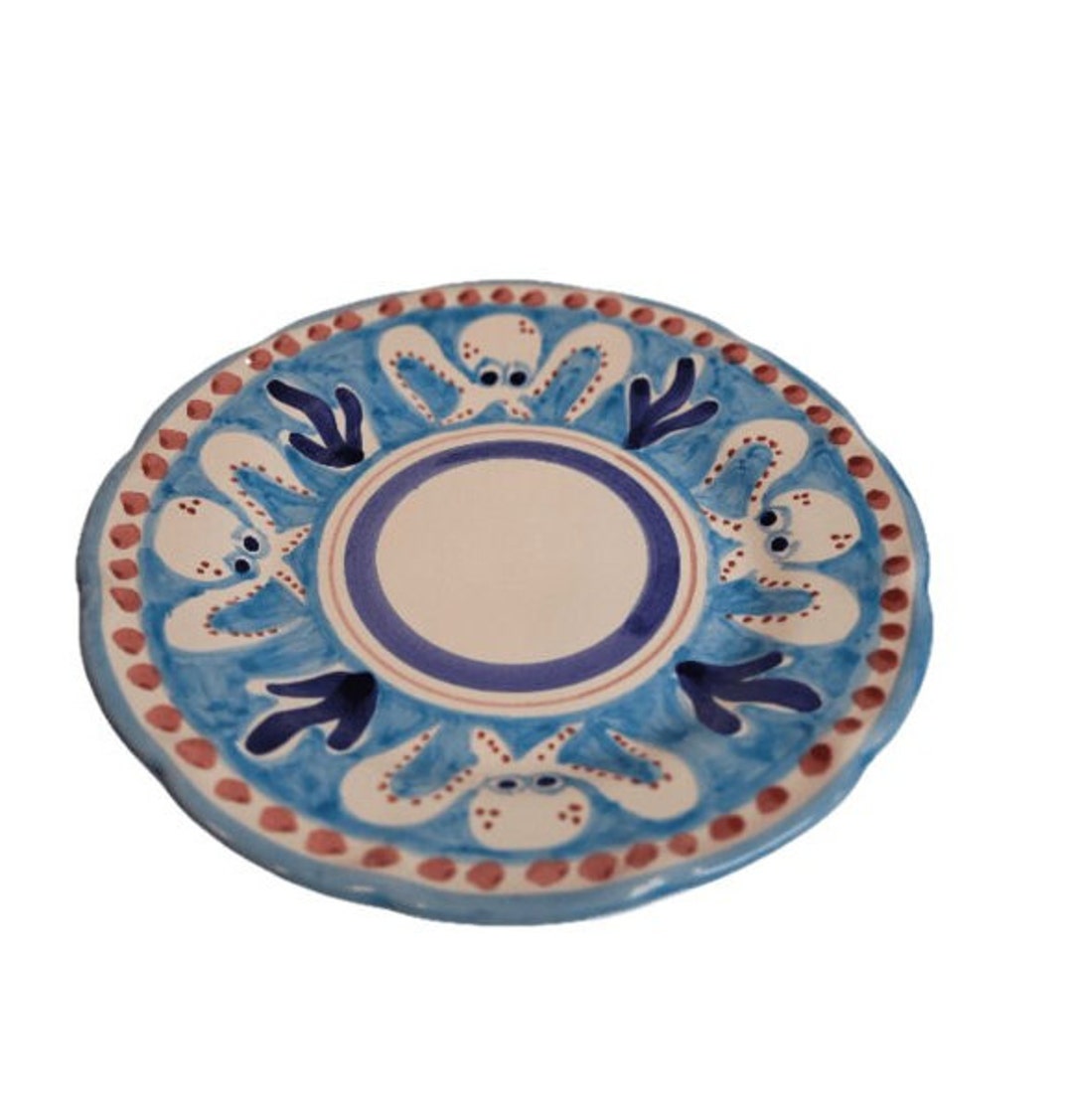 Vietri Ceramic Plates 10" - BLUE OCTOPUS/POLPO (new - Made in Italy ...
