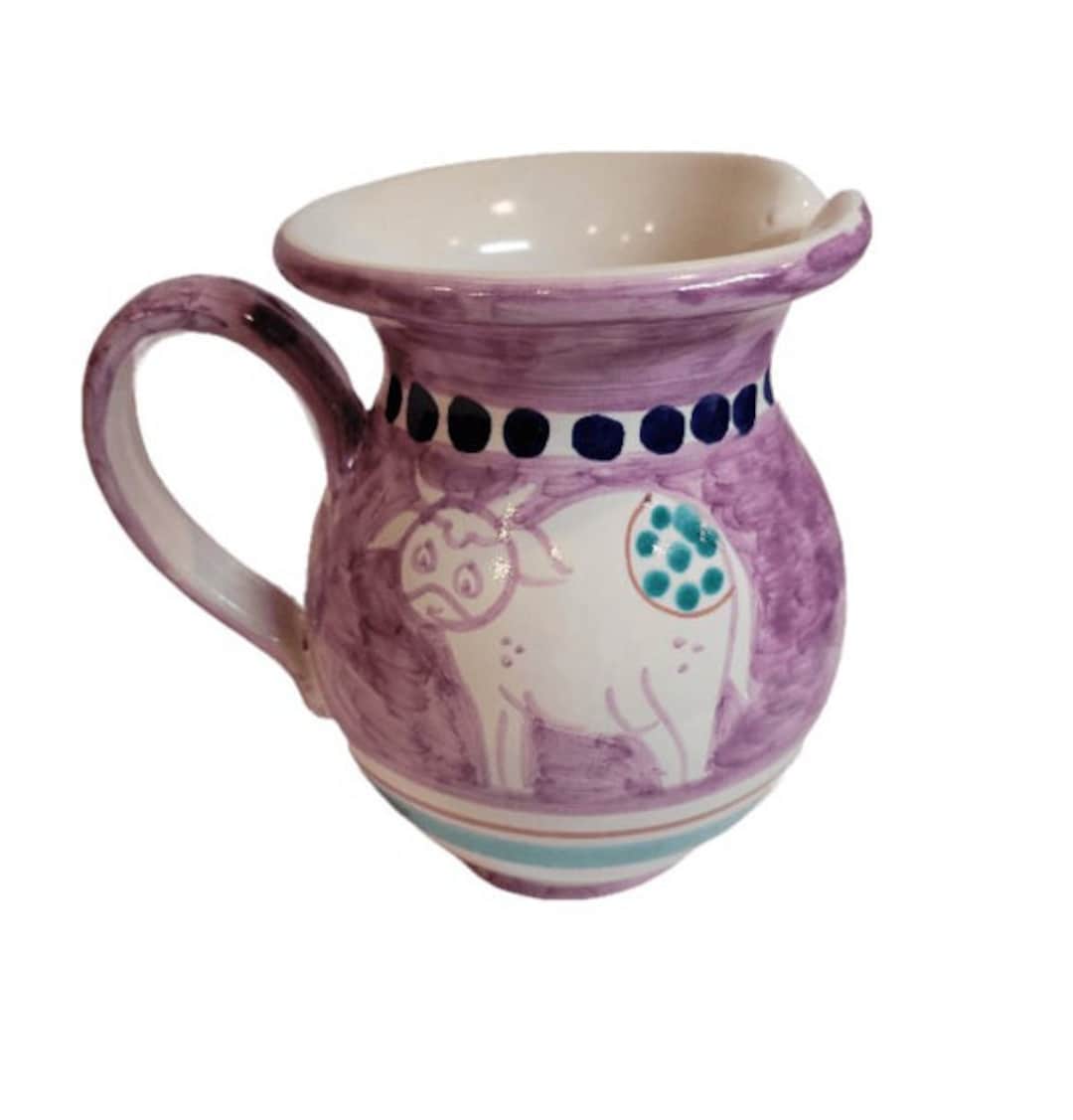 PURPLE COW Pitcher. Animaletti Collection. Hand Painted Vietri Ceramic ...