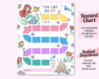 Printable Mermaid Reward Chart | Mermaid Behavior Chart | Daily Chore ...