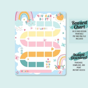 Printable Rainbow Reward Chart Sunshine Behavior Chart Kids Routine ...