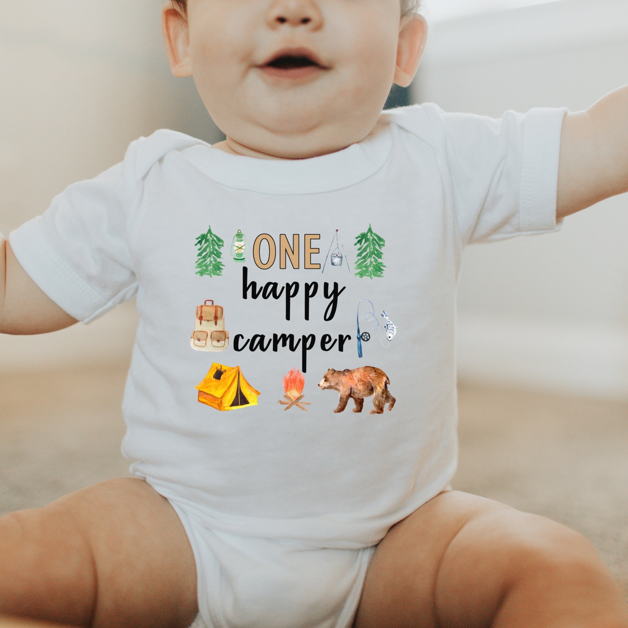 One Happy Camper PNG First Birthday Png Camping 1st Birthday - Etsy