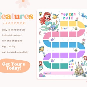 Printable Mermaid Reward Chart Mermaid Behavior Chart Daily Chore Chart ...