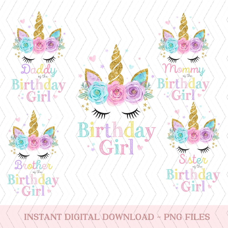 Unicorn Family Dtf - Etsy