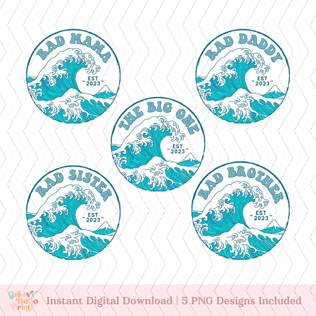 Surfing Birthday Party PNG Rad Mom Rad Dad PNG Family Matching Surf ...