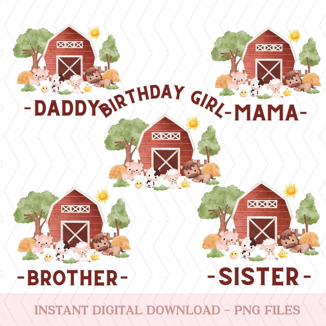 Barnyard Birthday PNG, Farm Theme Birthday Png, Farm Birthday Png ...