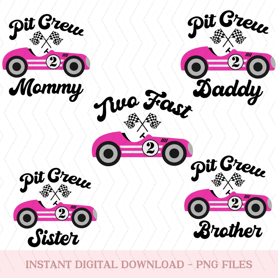 Pink Car Two Fast Matching Family Birthday Png, 2nd Birthday Png, Pink ...