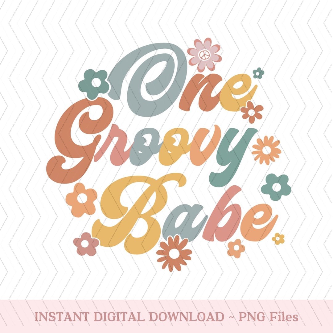 Groovy One Png, Groovy One Png, Retro Groovy One Design, Groovy One ...