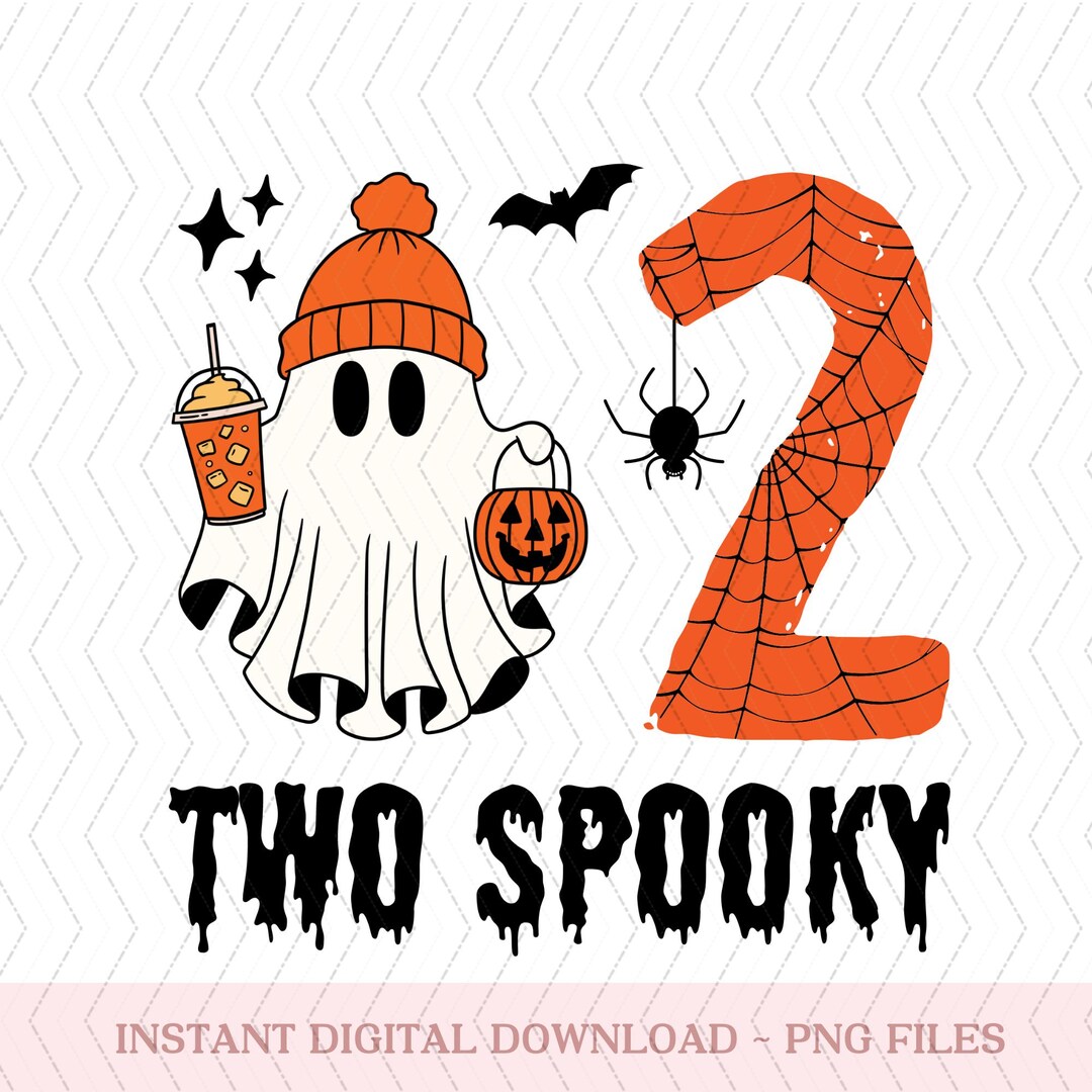 Two Spooky Png, Retro Halloween Two Spooky Png, Halloween Birthday Two ...