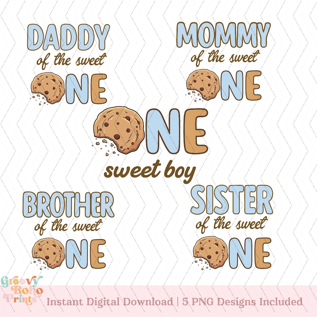 One Sweet Boy 1st Birthday Png Files, the Sweet Theme First Birthday ...