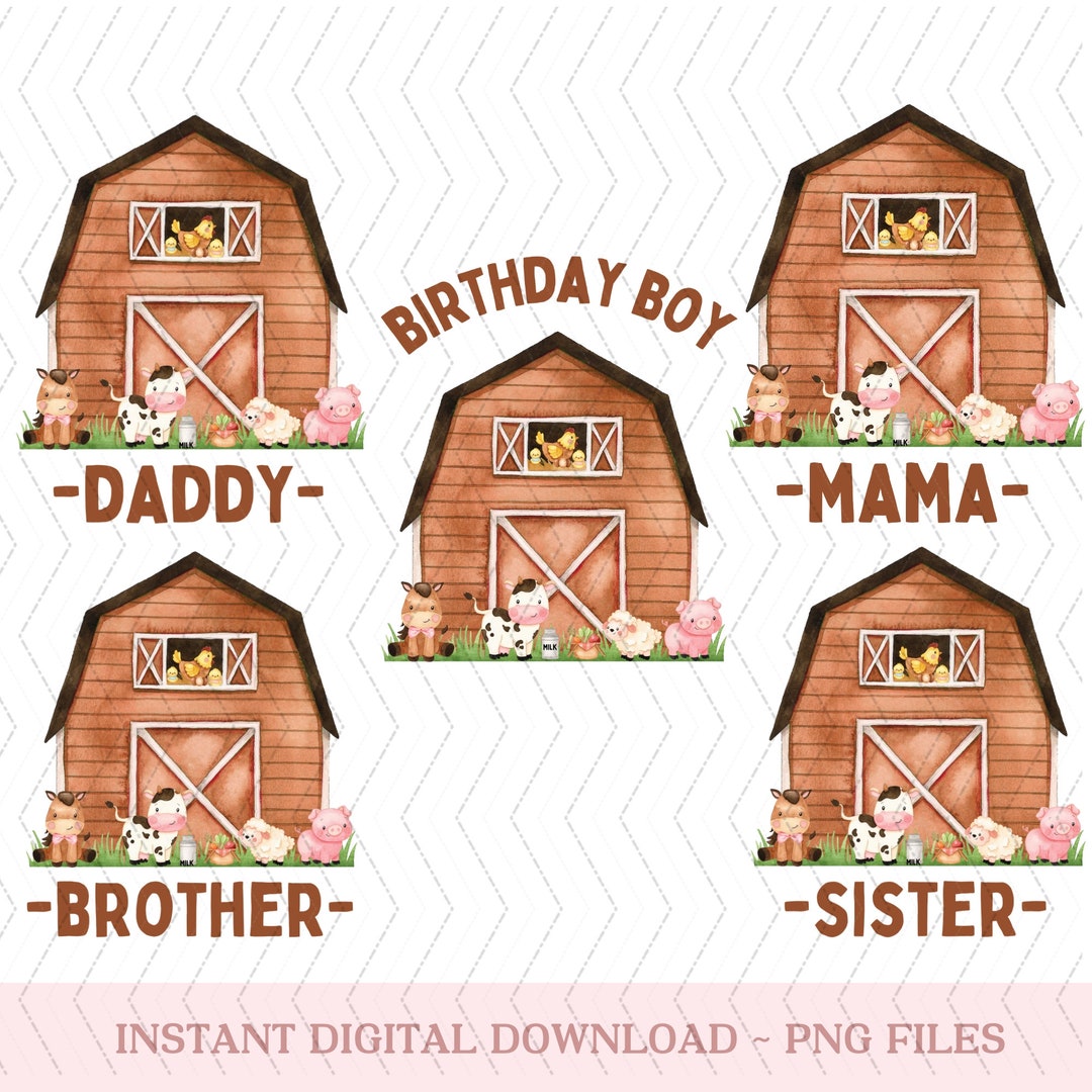 Barnyard Birthday PNG, Farm Theme Birthday Png, Farm Birthday Png ...