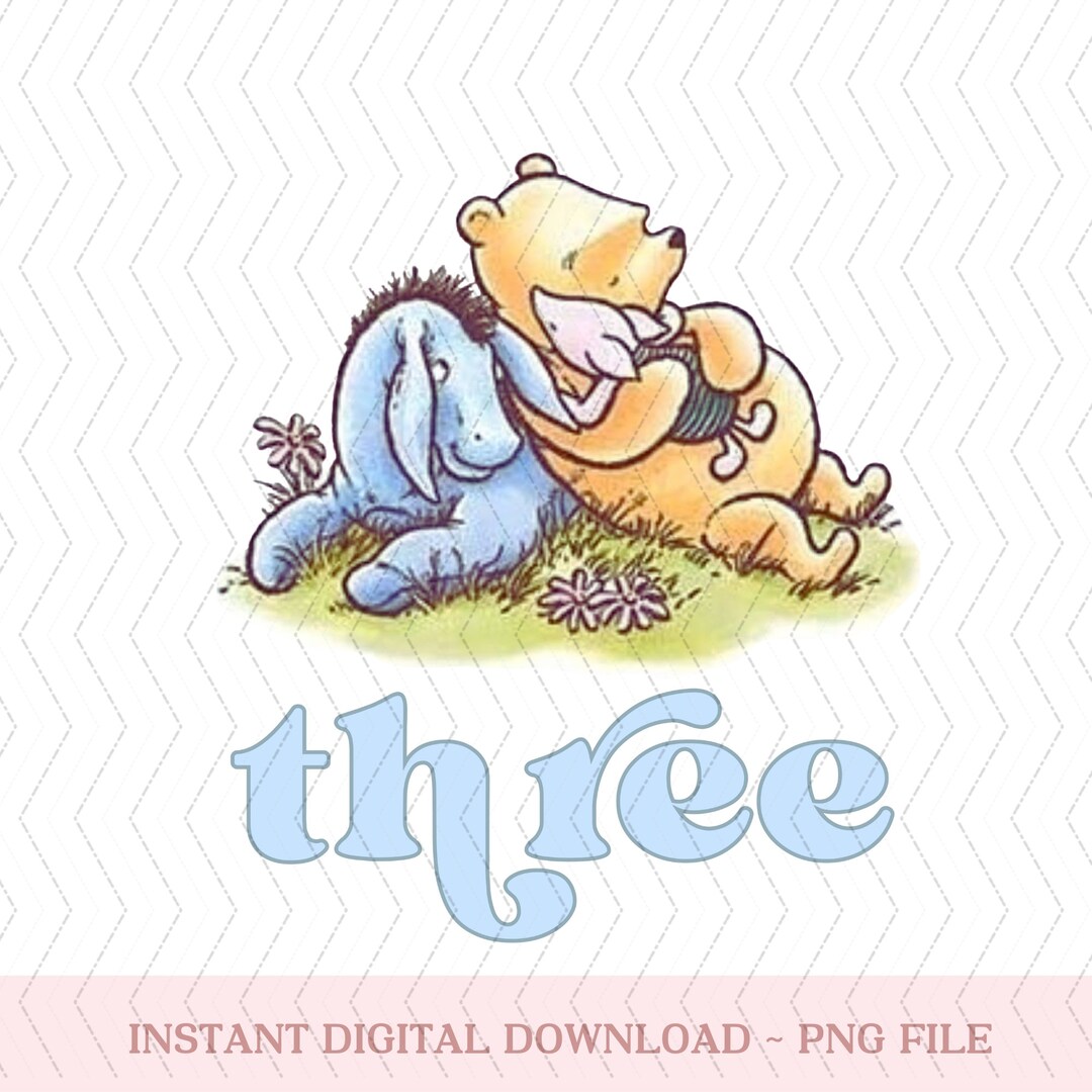 Bear Matching Boy Birthday Png, Classic Bear 3rd Birthday Png, Bear ...