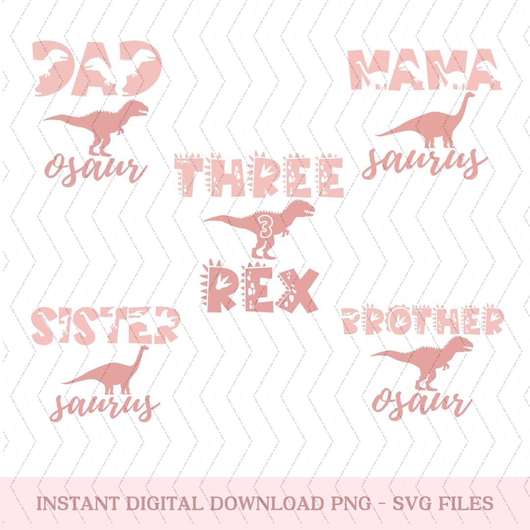 Girl Dinosaur PNG File, Three Rex Girl Birthday, Girl Three Rex Png ...