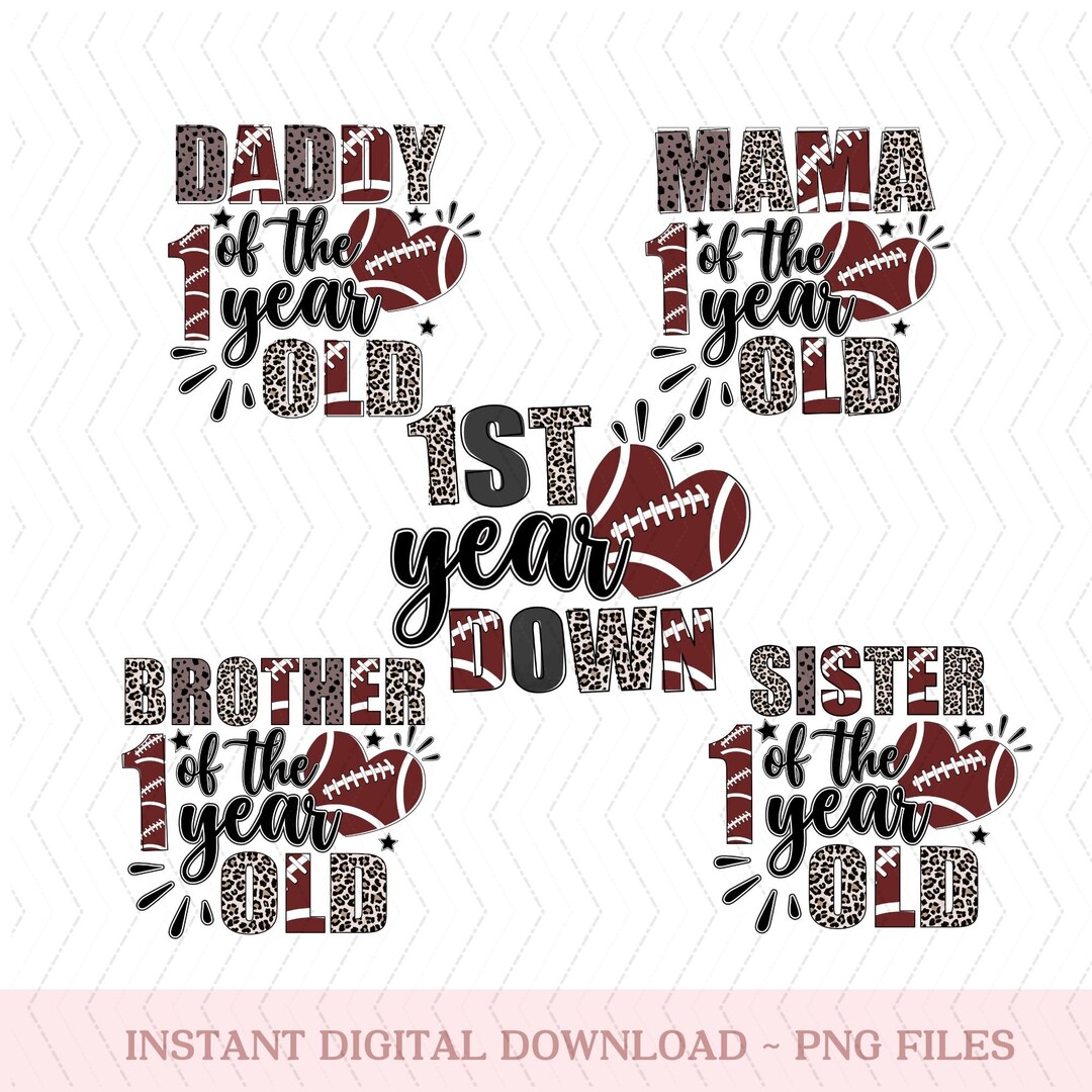 Football First Birthday Png, 1st Year Down Birthday Png ,1st Down ...