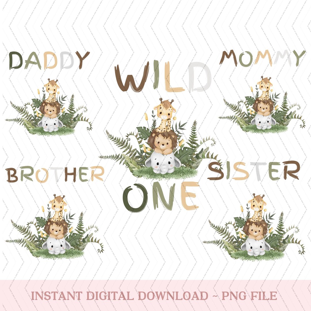 One Wild Party Animal Birthday Png, Zoo Animals Birthday Png, One Wild ...