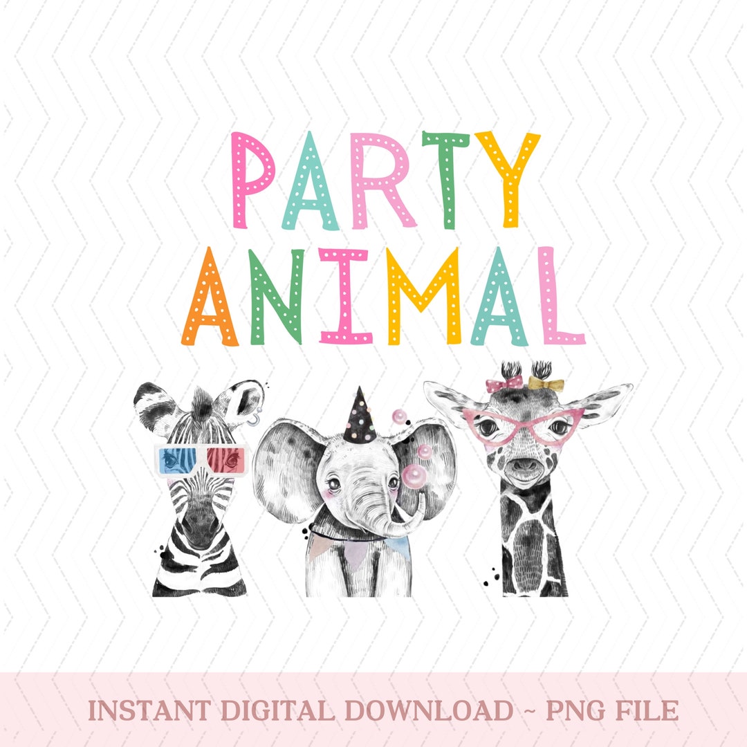 Party Animal Birthday PNG, Animals Birthday Png, 1rs Birthday Png ...