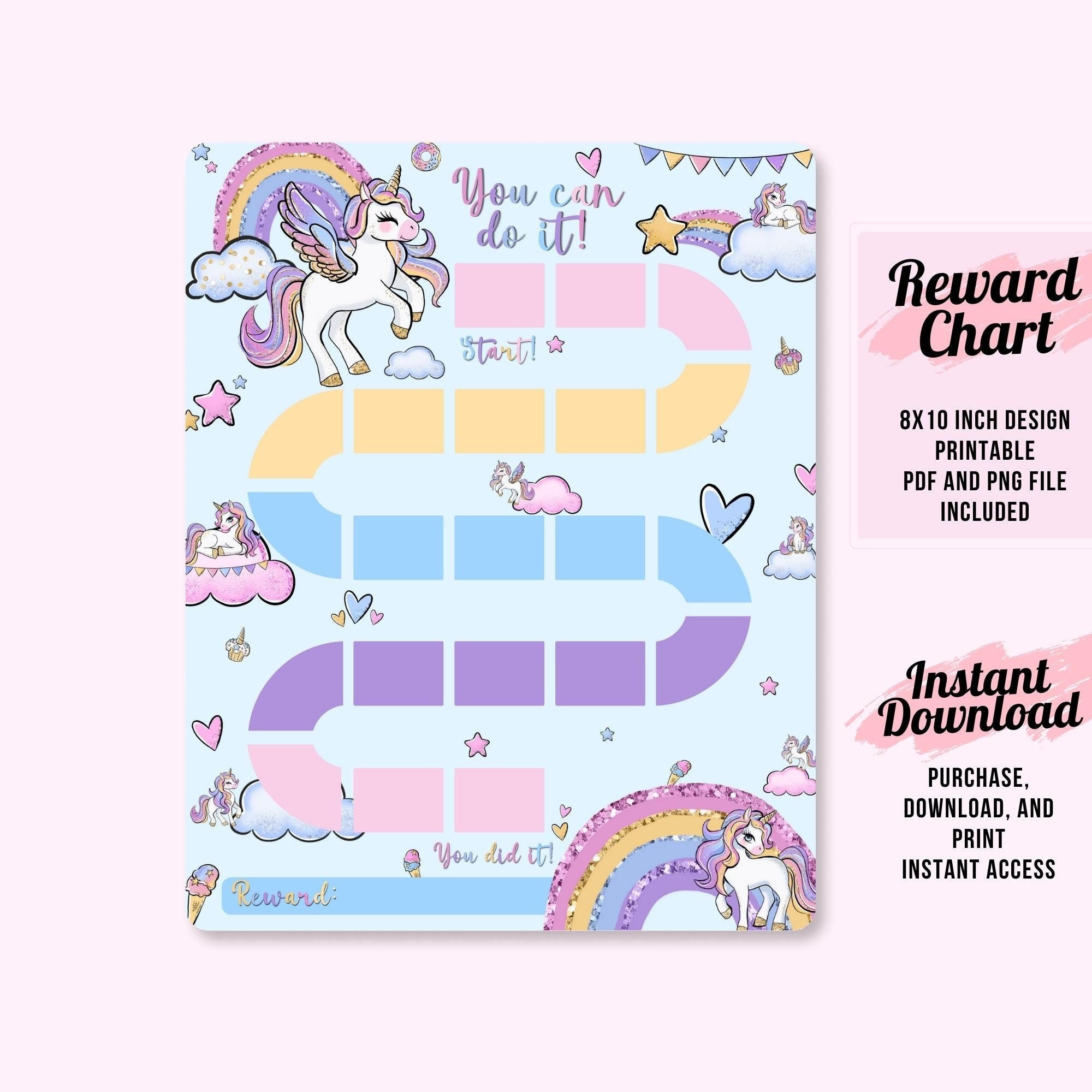 Unicorn Reward Chart Printable Unicorn Behavior Chart Daily - Etsy