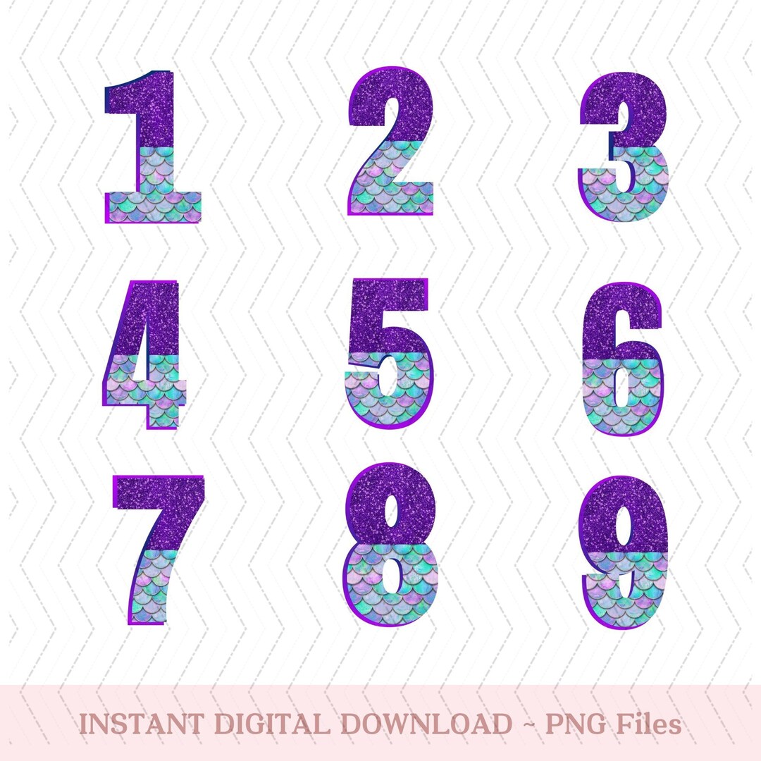Birthday Mermaid SVG Bundle | Bundle Mermaid Birthday Number 0-9 Svg ...