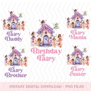 Fairy Birthday Family PNG, Magical Fairy Birthday PNG, Whimsical ...