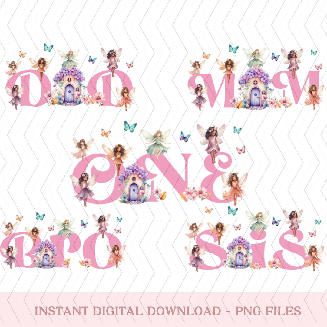 Fairy Birthday Family PNG, Magical Fairy Birthday PNG, One Fairy ...