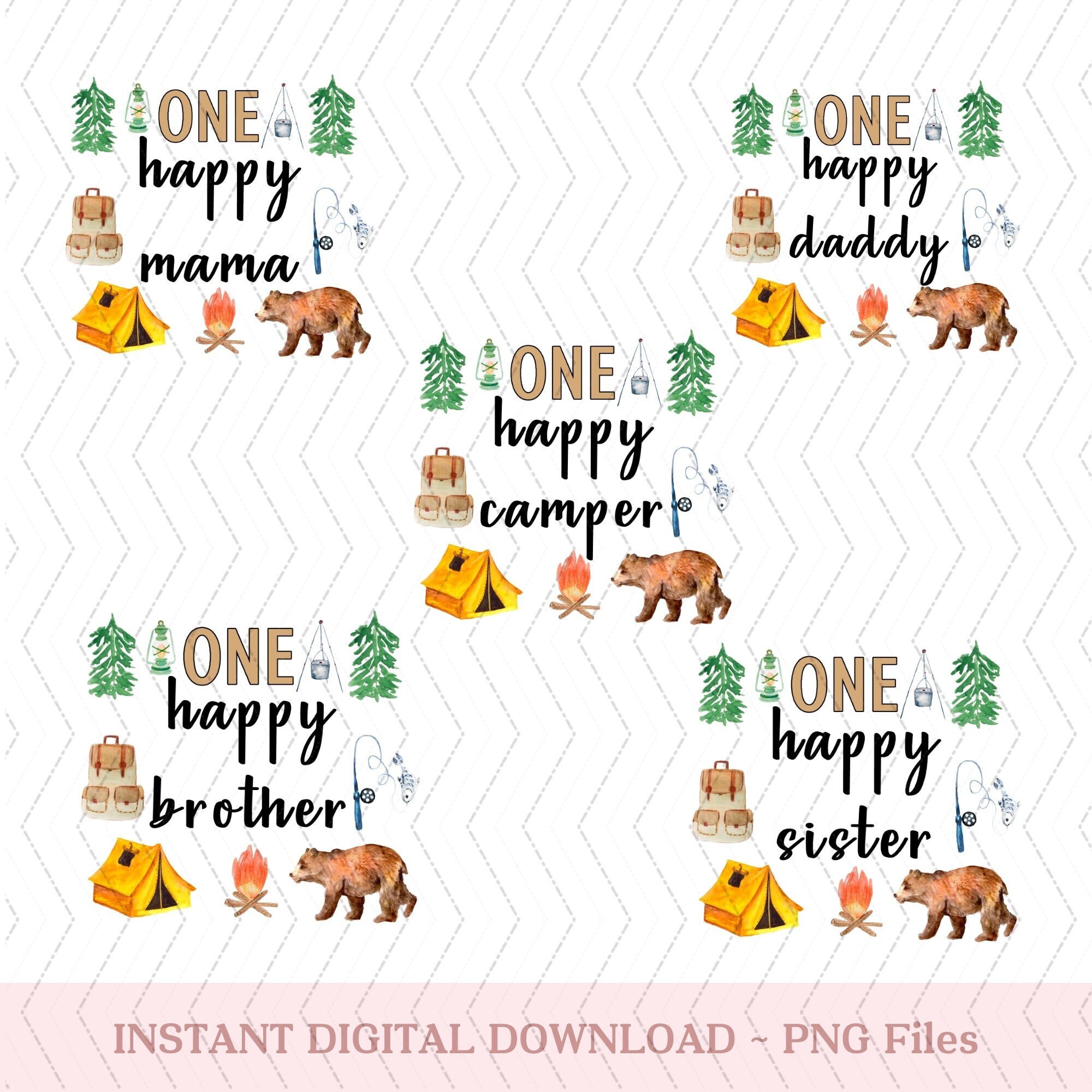 One Happy Camper PNG First Birthday Png Camping 1st Birthday - Etsy