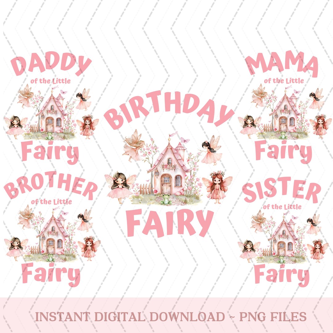 Fairy Birthday Family PNG, Magical Fairy Birthday PNG, Whimsical ...