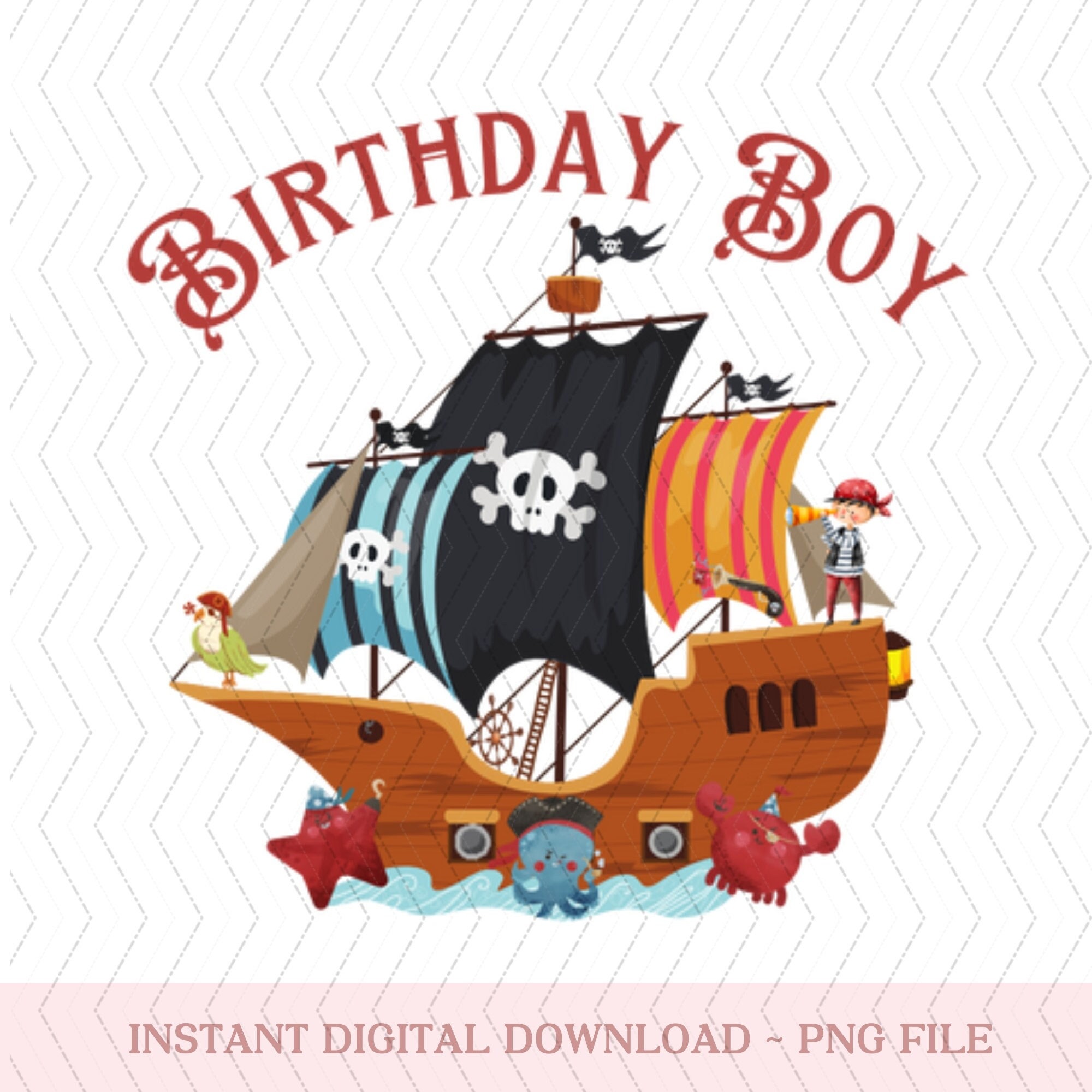 Pirate Birthday Png, Family Pirate Png, Personalized Pirate Png ...
